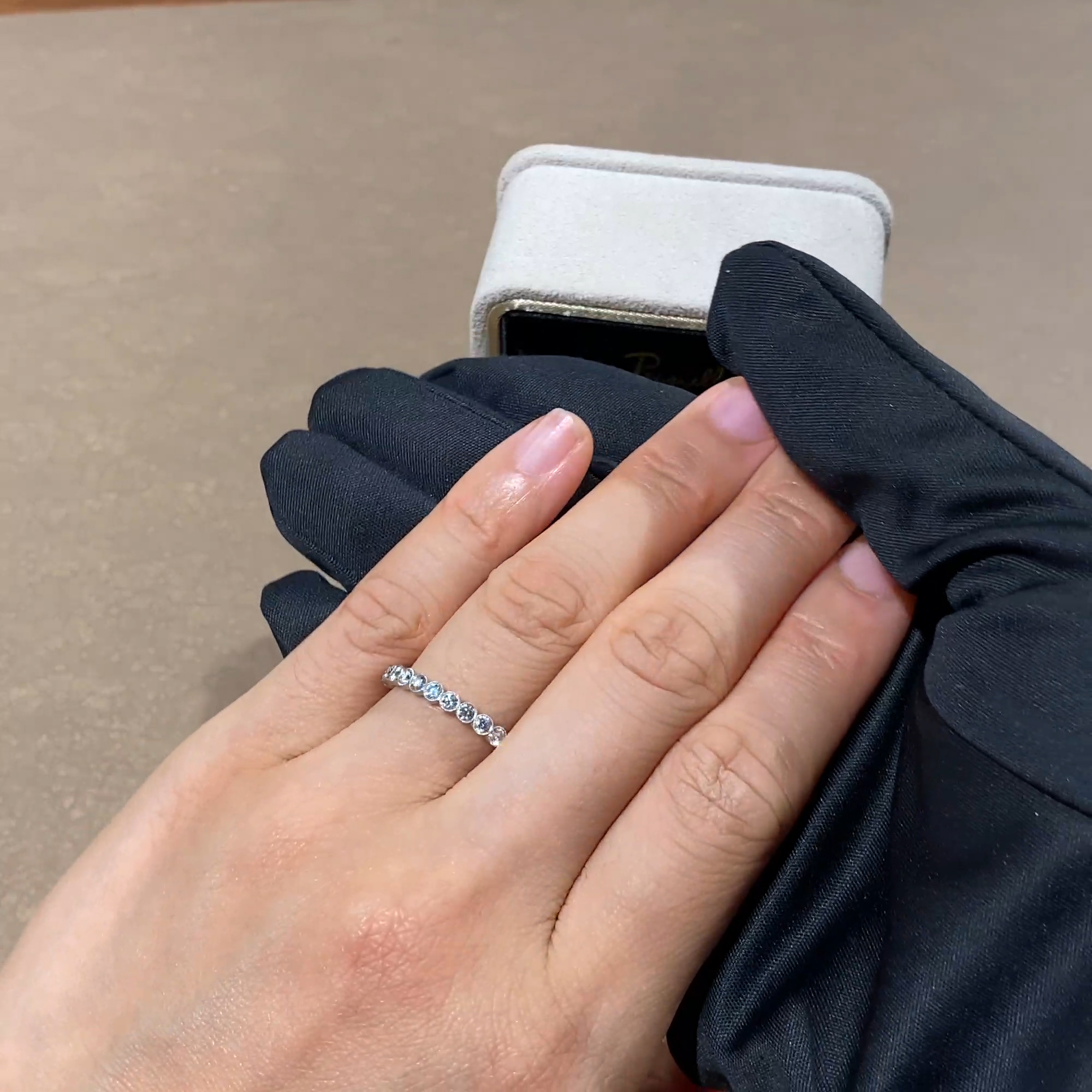 Diamond Dot 0.46ct Half Eternity Ring in Platinum - Brilliant Cut ...