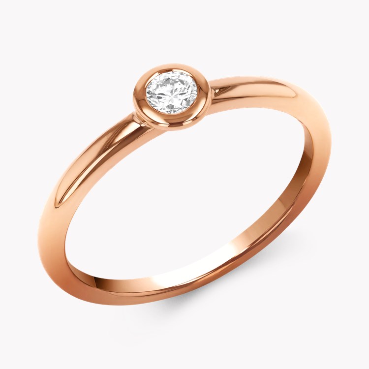 Sundance Diamond Ring 0.15ct in 18ct Rose Gold - Brilliant Cut, Rubover ...