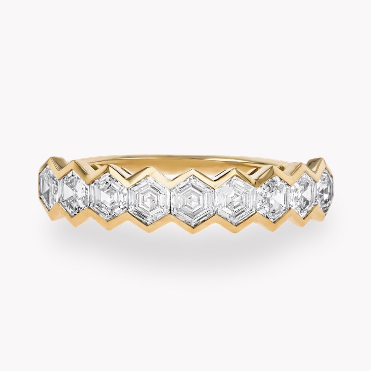 Honeycomb Nine Stone Diamond Ring 1.19ct in 18ct Yellow Gold ...