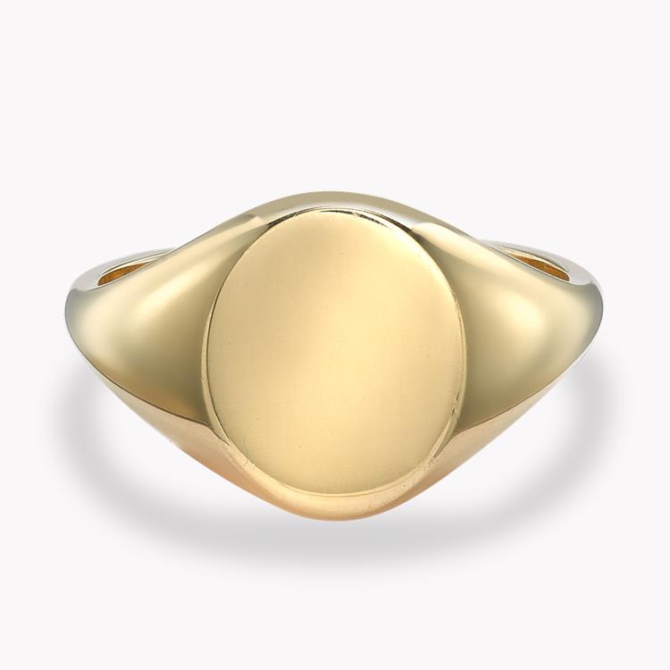 Plain Oval Signet Ring in 18ct Yellow Gold