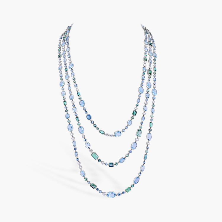 Masterpiece 58.07ct Aquamarine, Tourmaline, and Diamond Necklace in ...