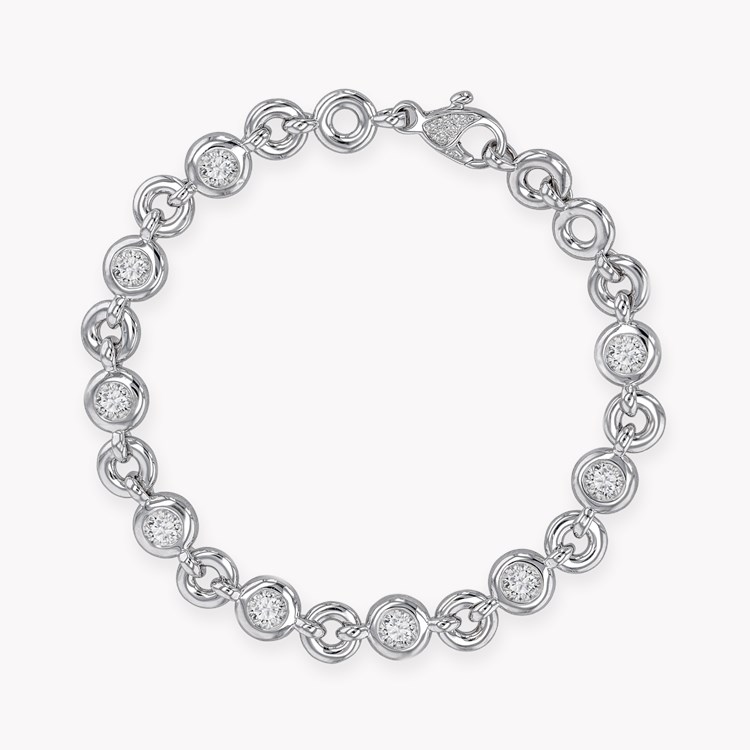 RockChain Nine Stone Diamond Bracelet 2.71cts in 18ct White Gold ...