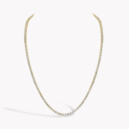 Brilliant Diamond Line Necklace 6.34ct in 18ct Yellow Gold - Brilliant ...