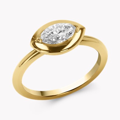 Skimming Stone 0.62ct Marquise Diamond Solitaire Ring in 18ct Yellow ...
