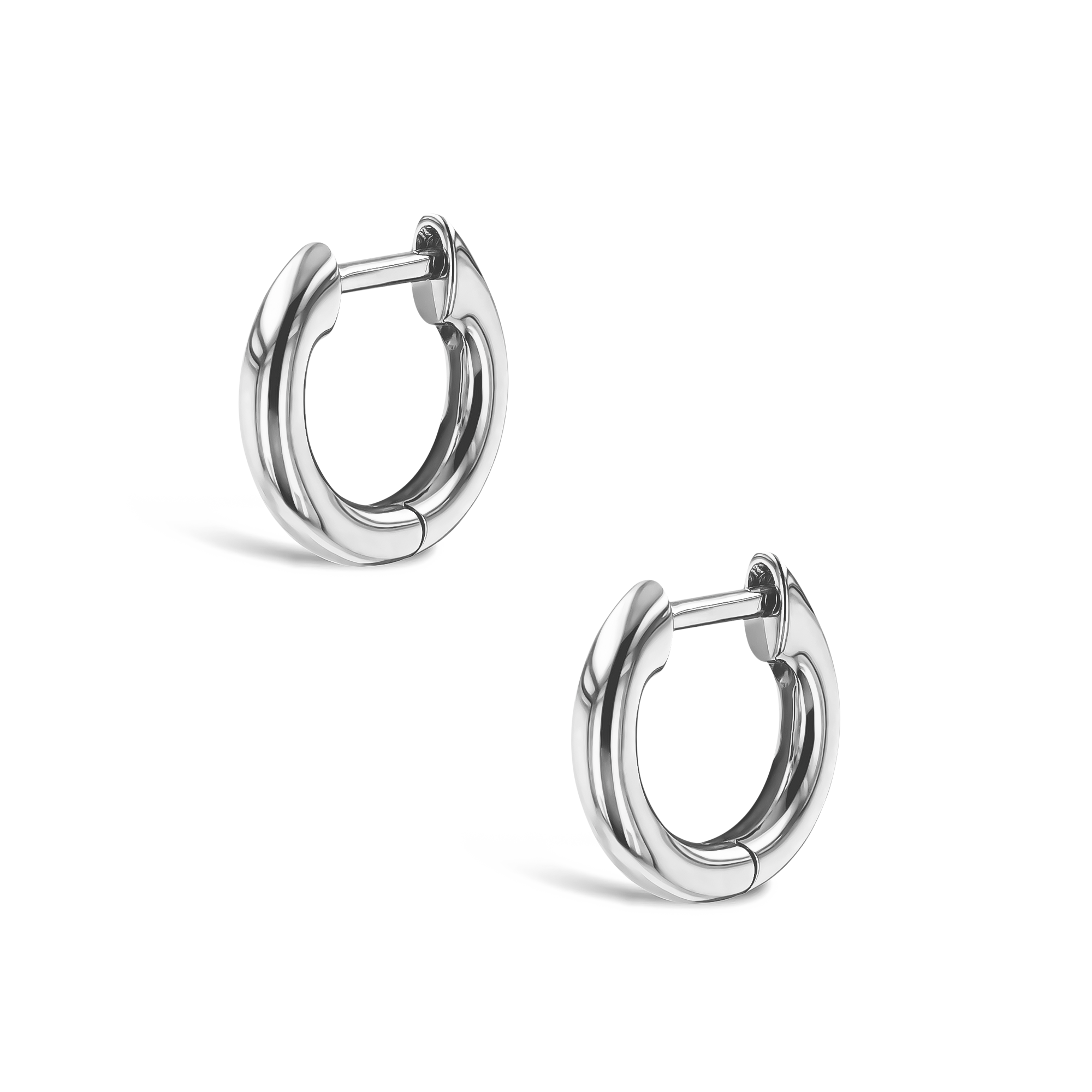 Small Hoop Earrings 11mm in 18ct White Gold | Pragnell